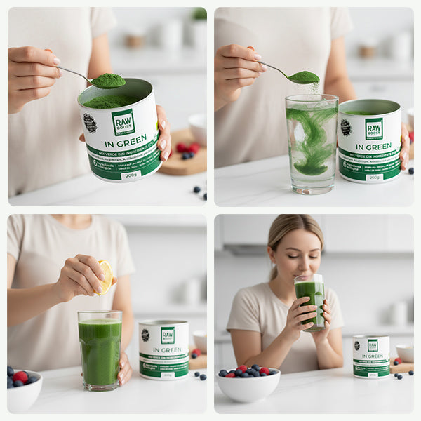 In Green, mix verde ecologic anti-balonare, detoxifiant, pentru talie ...